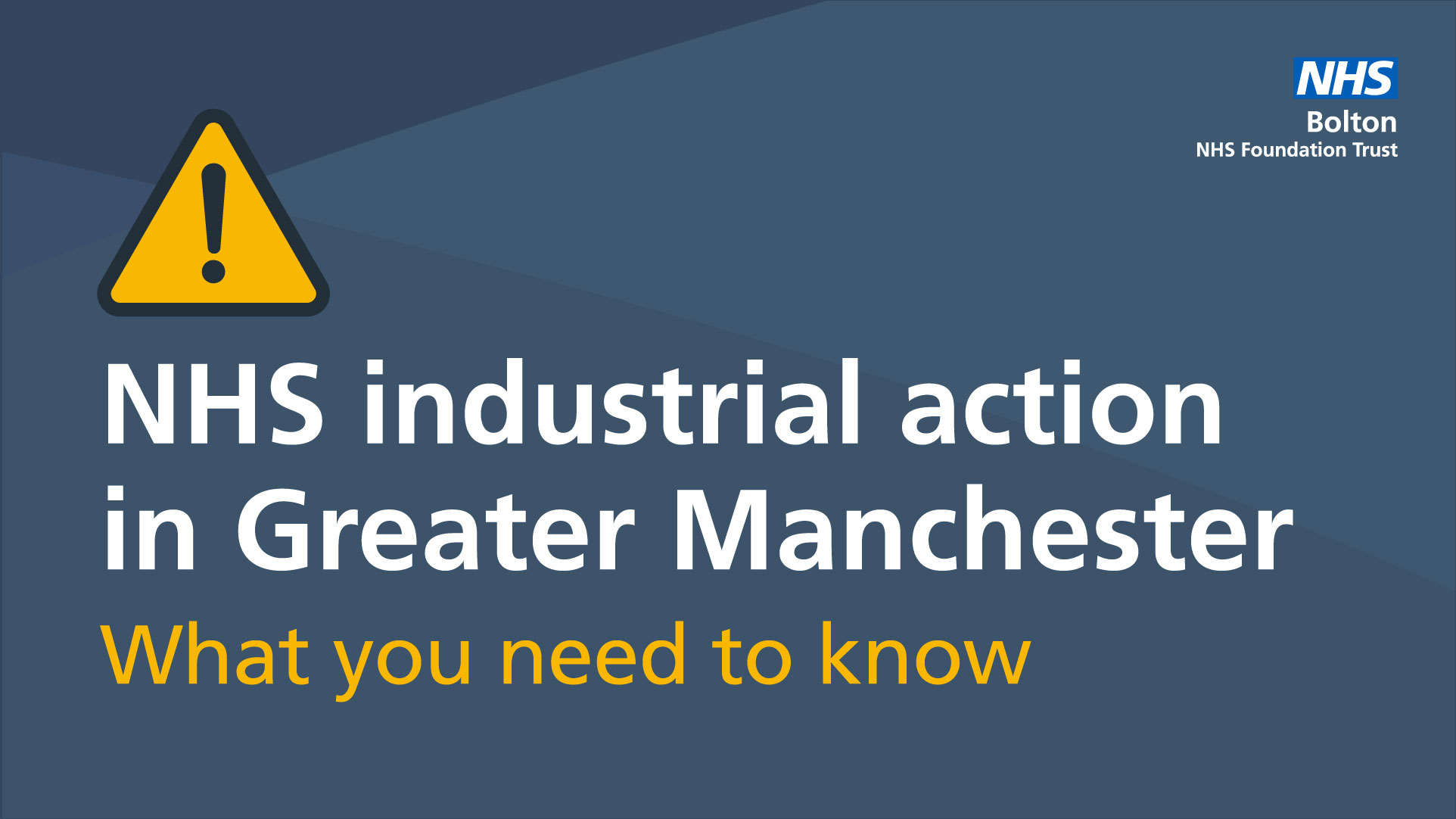 NHS industrial action in Greater Manchester - Bolton NHS FT